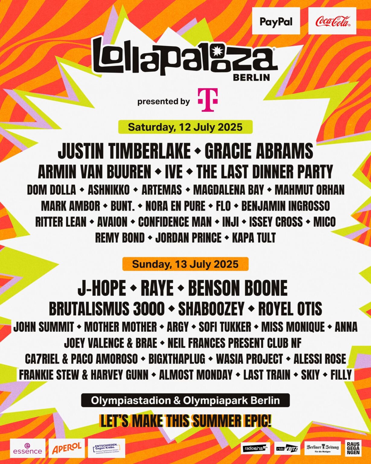 Lollapalooza Berlin 2025 - ab sofort gibt es Tagestickets und das ...